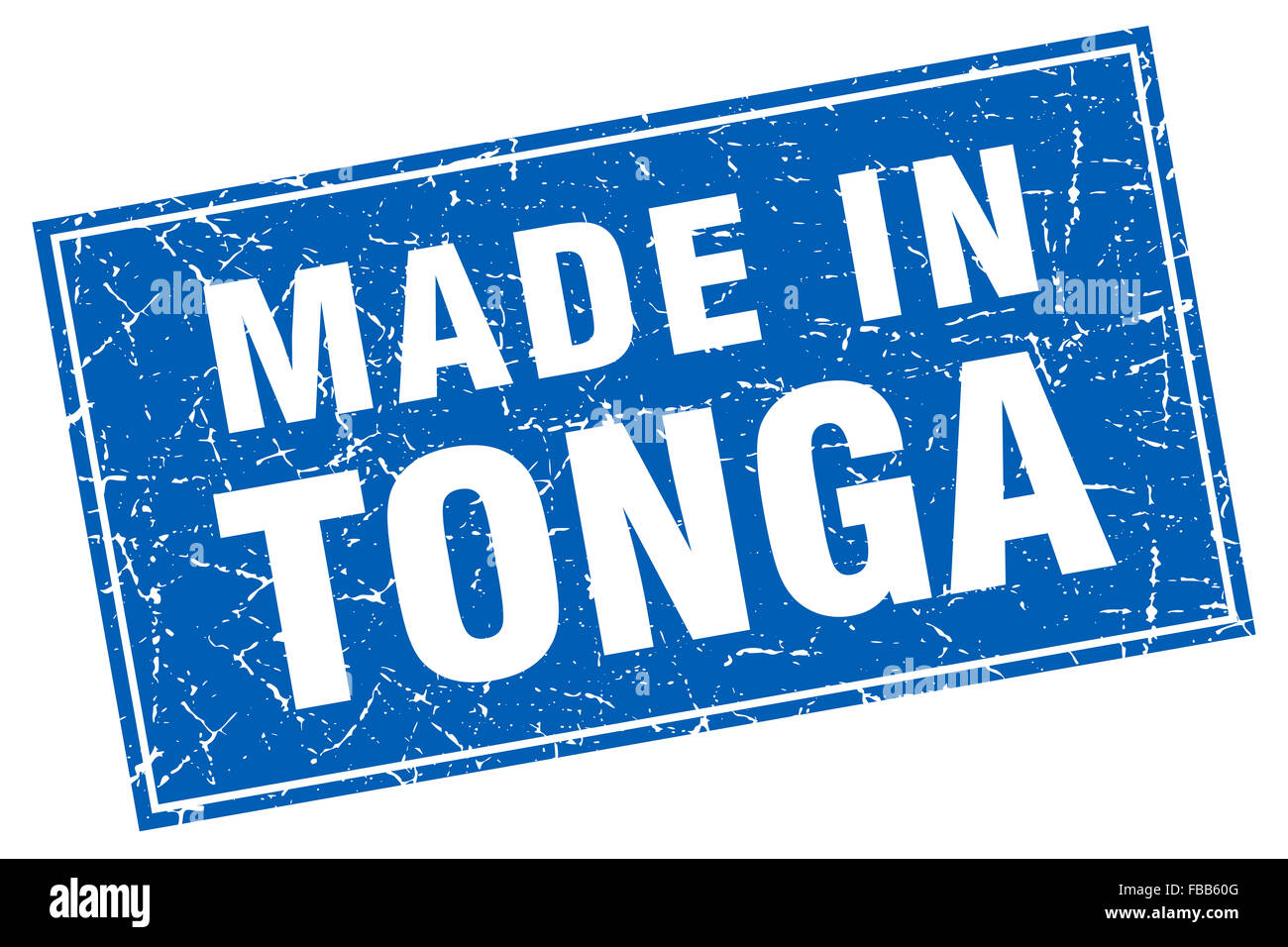 Tonga blue square grunge made in stamp Stock Photo - Alamy