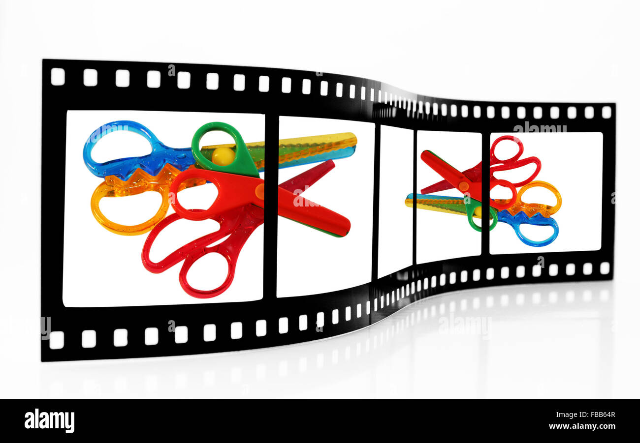 Scissors Film Strip Stock Photo - Alamy