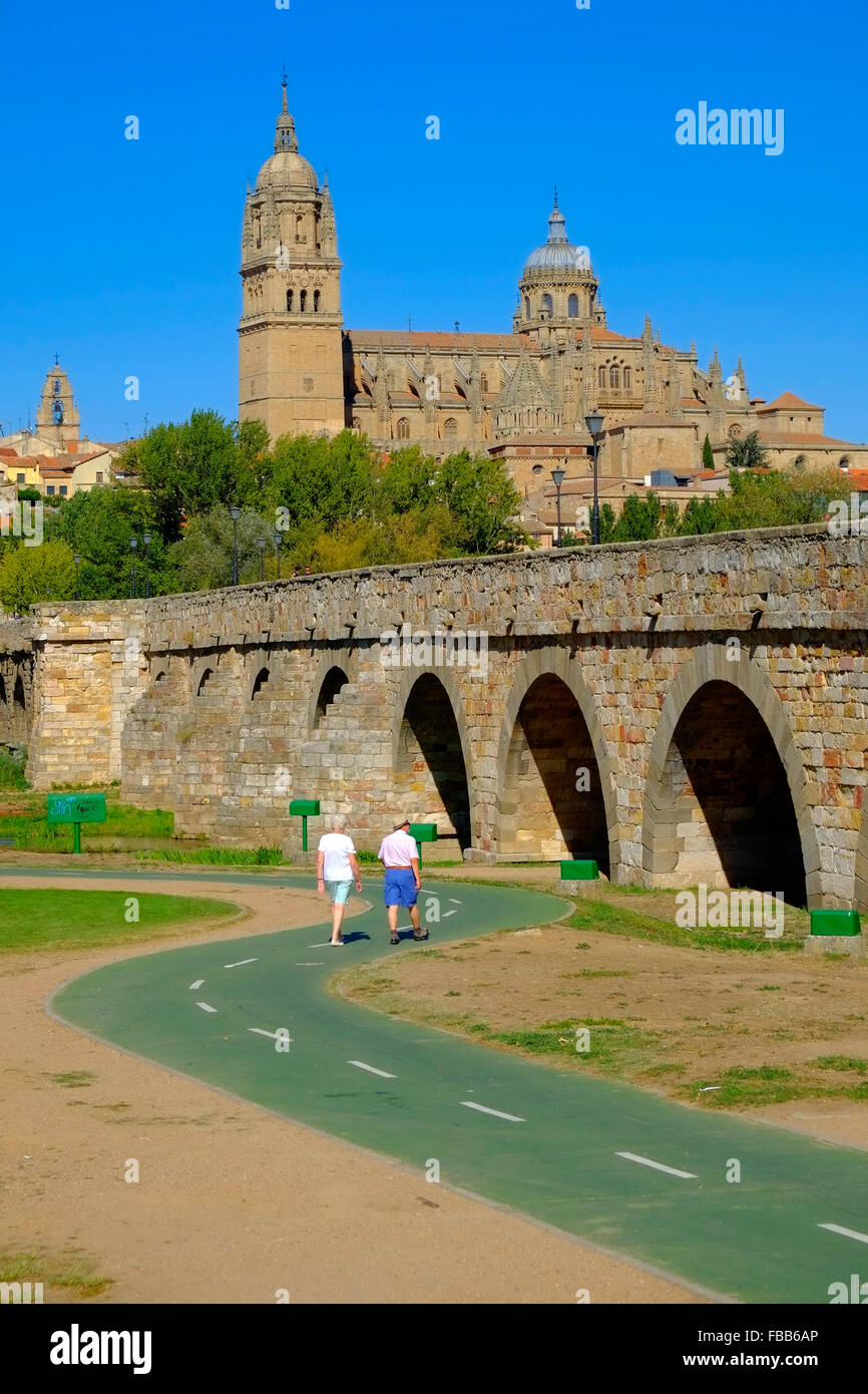 Roman Bridge Cathedral Salamanca Spain Castile Leon ES Stock Photo - Alamy