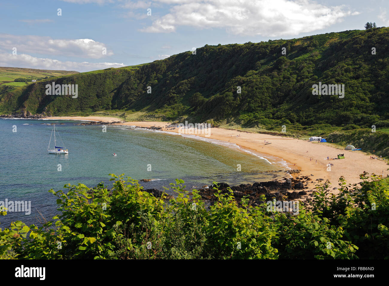beach of the Kinnagoe Bay on Inishowen peninsula, County Donegal ...