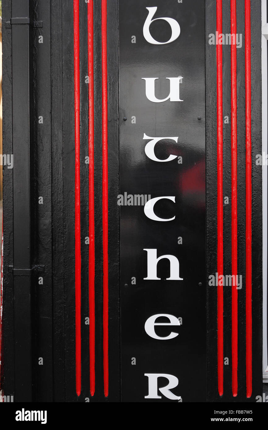Butcher sign hi-res stock photography and images - Alamy