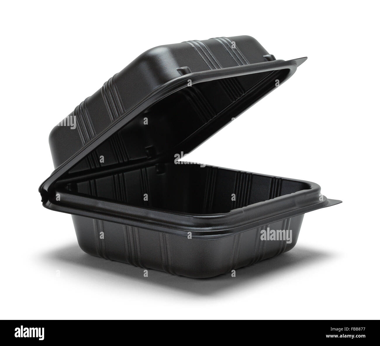 Black Plastic Take Out Box Isolated on White Background Stock Photo - Alamy