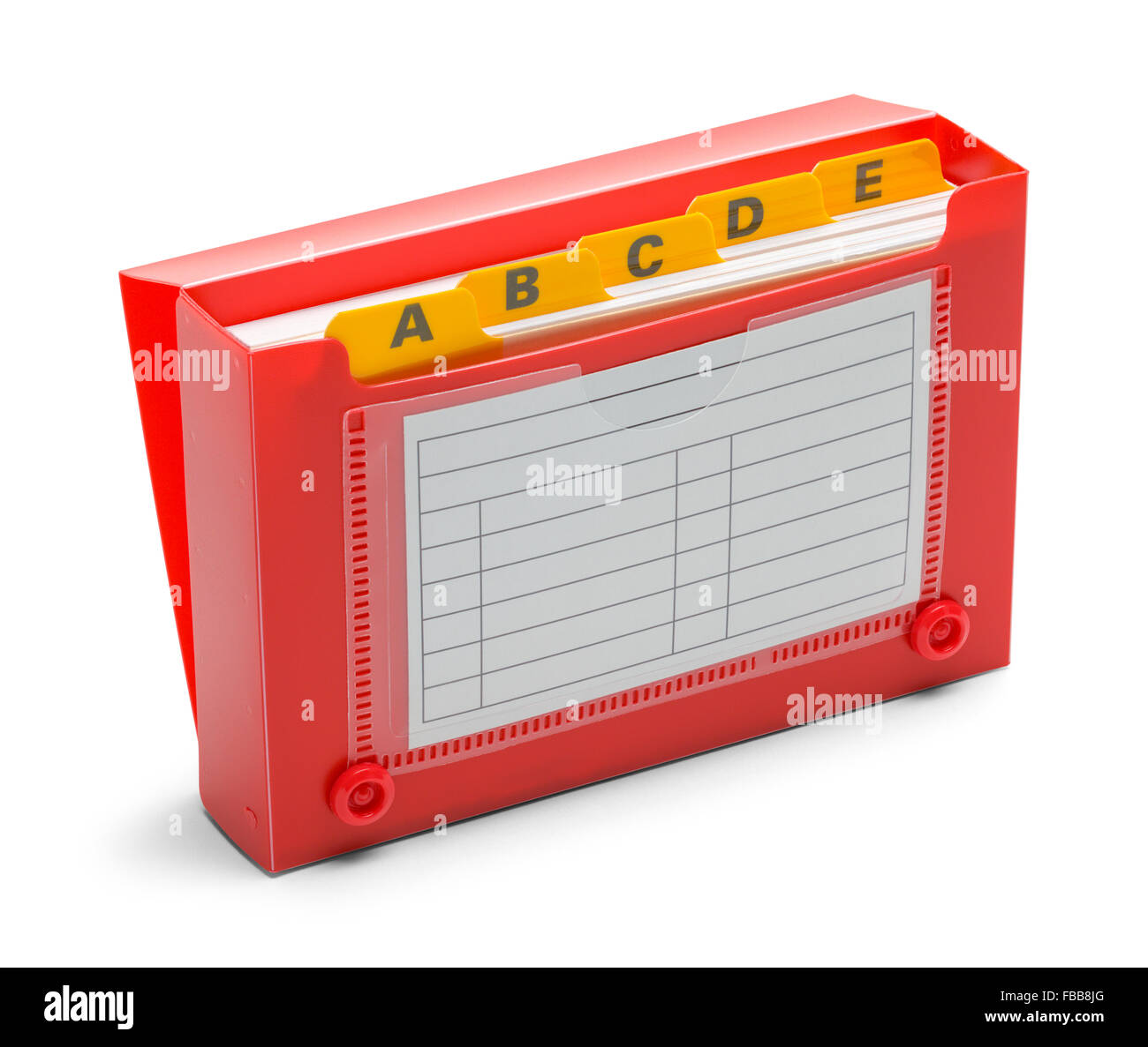 Red Index Card Holder Isolated on White Background Stock Photo - Alamy
