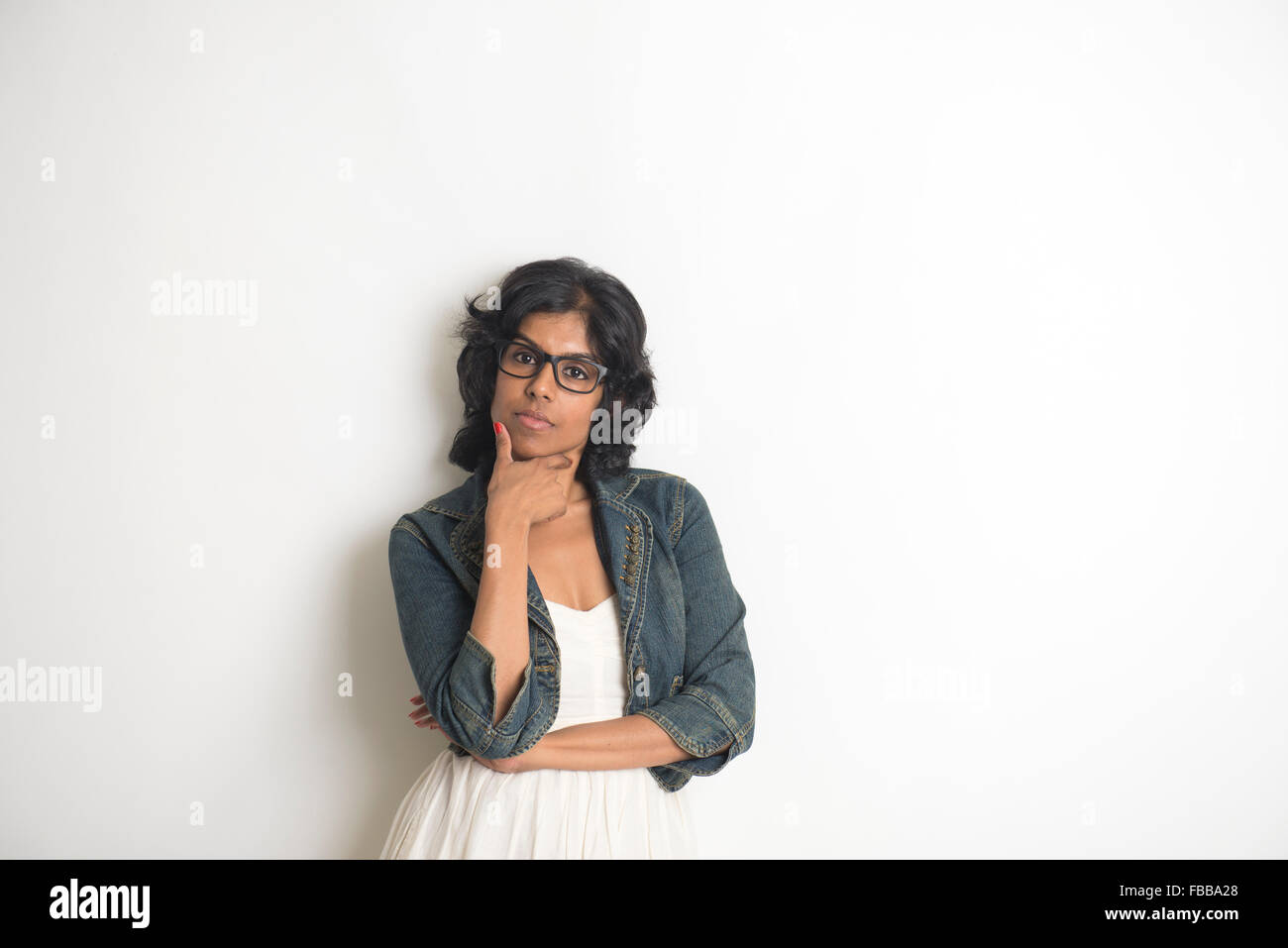 Indian woman thinking new idea hi-res stock photography and images - Alamy