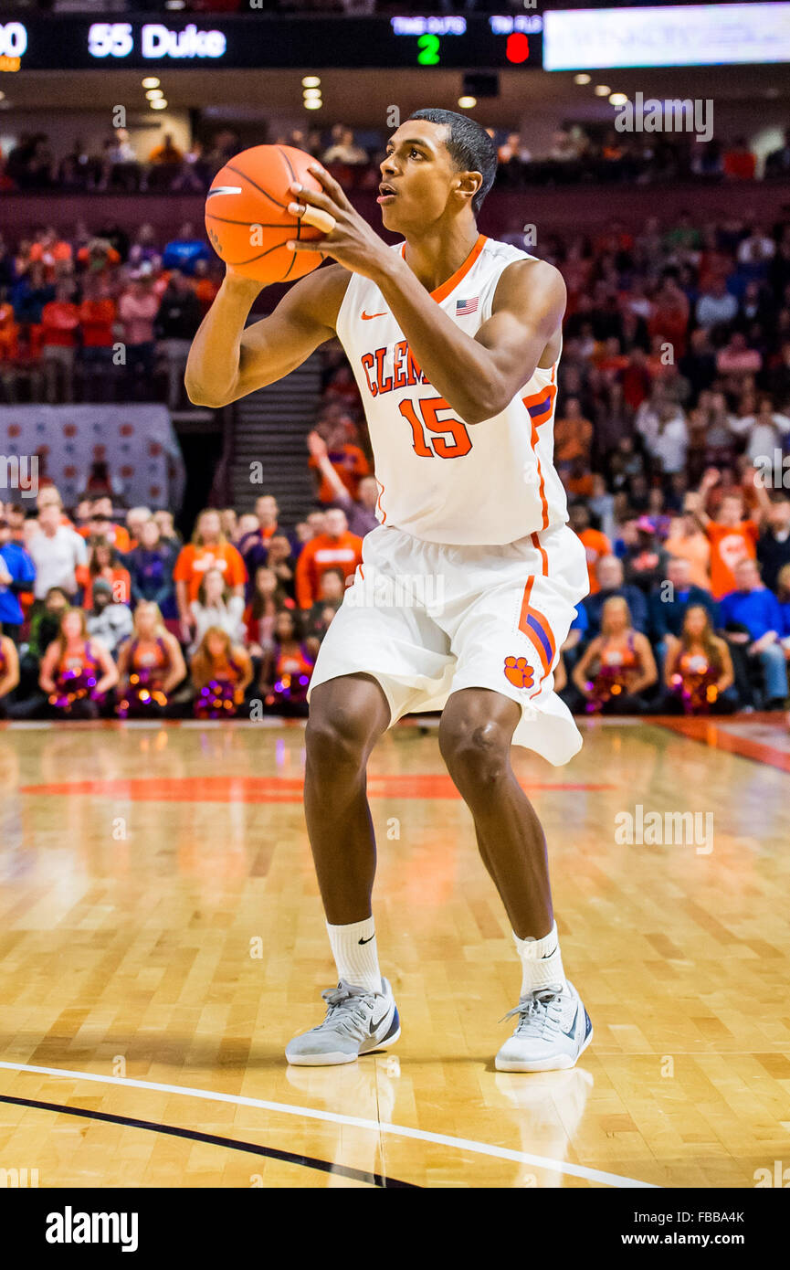 Clemson Tigers forward Donte Grantham (15) takes a 3 point shot during ...