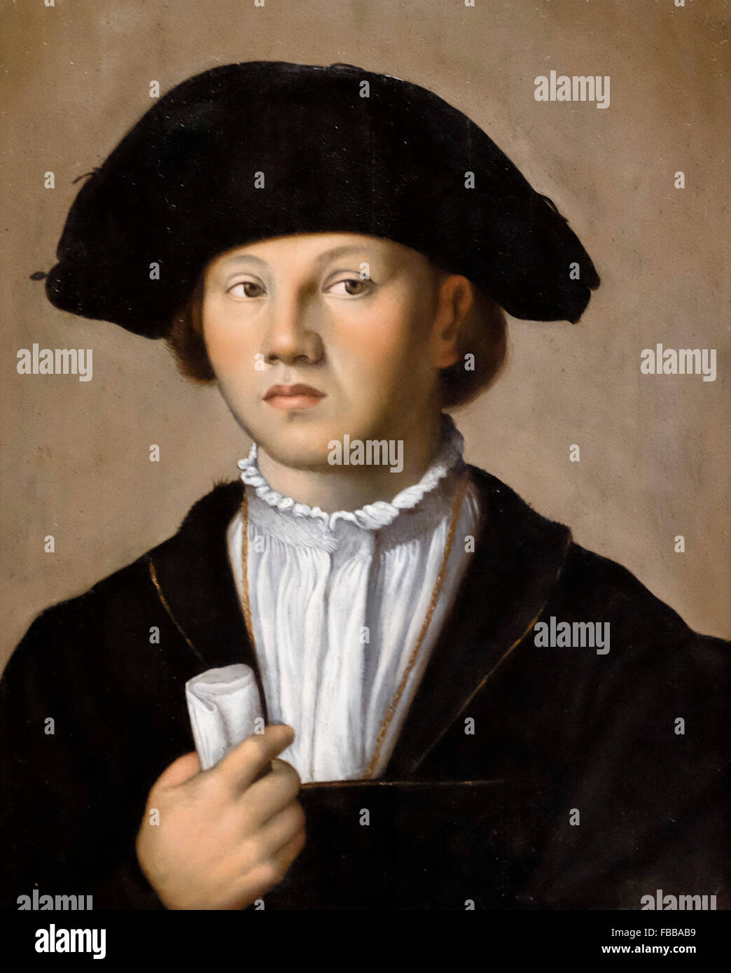 Portrait of a Young Man - Jan van Scorel - circa 1523 Stock Photo - Alamy