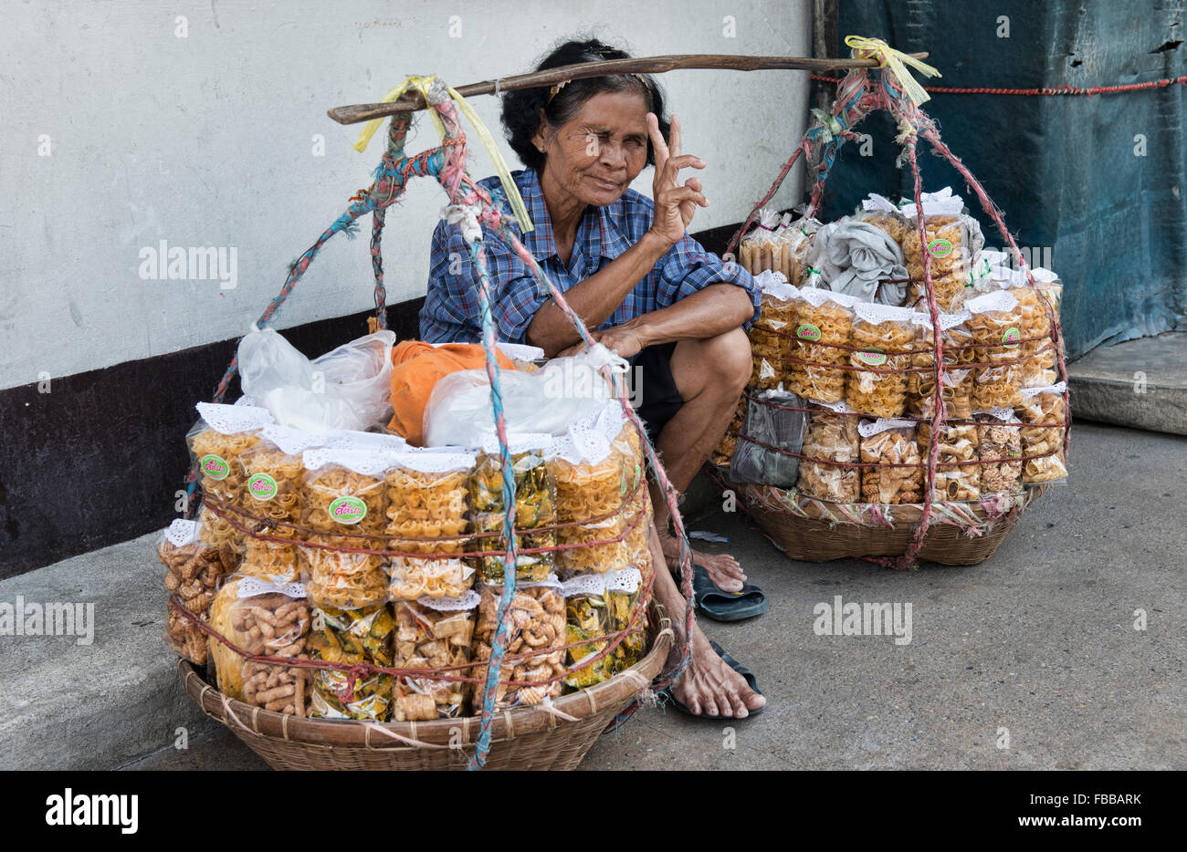 Dried nuts and cookies vendor in Bangkok, Thailand Stock Photo - Alamy