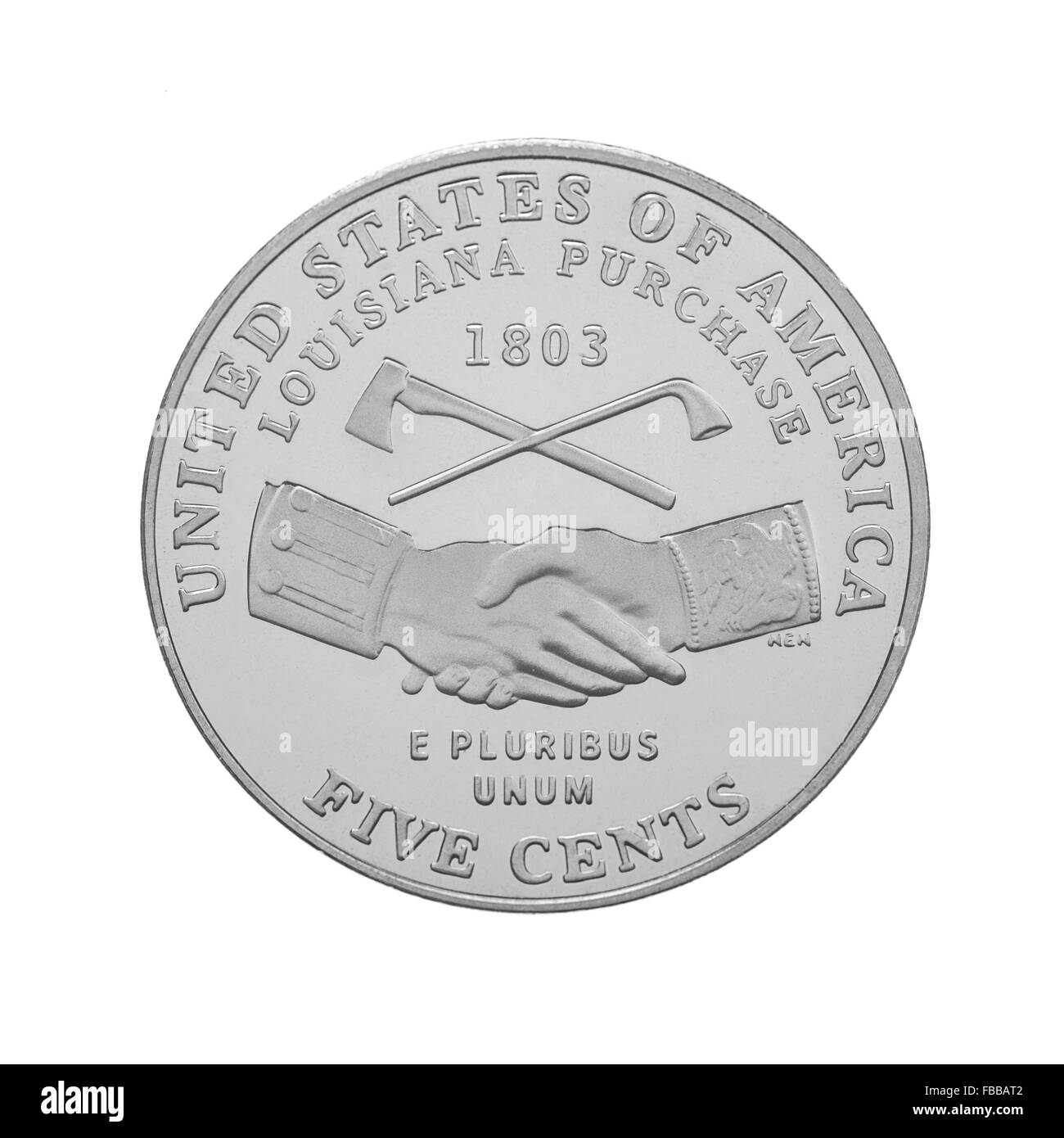Five cents coin american currency Black and White Stock Photos & Images ...