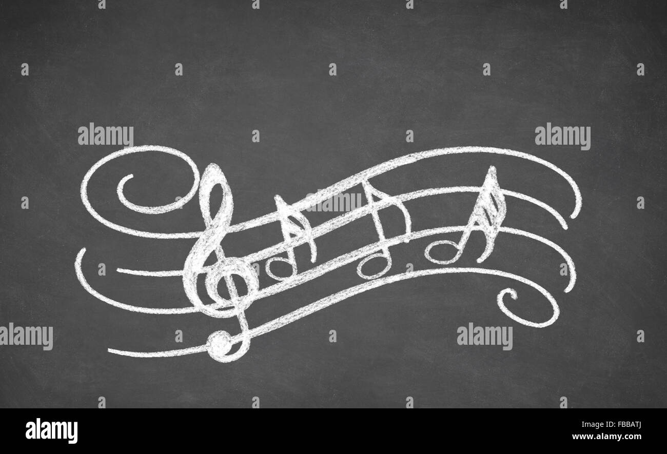 Musical notes blackboard hi-res stock photography and images - Alamy