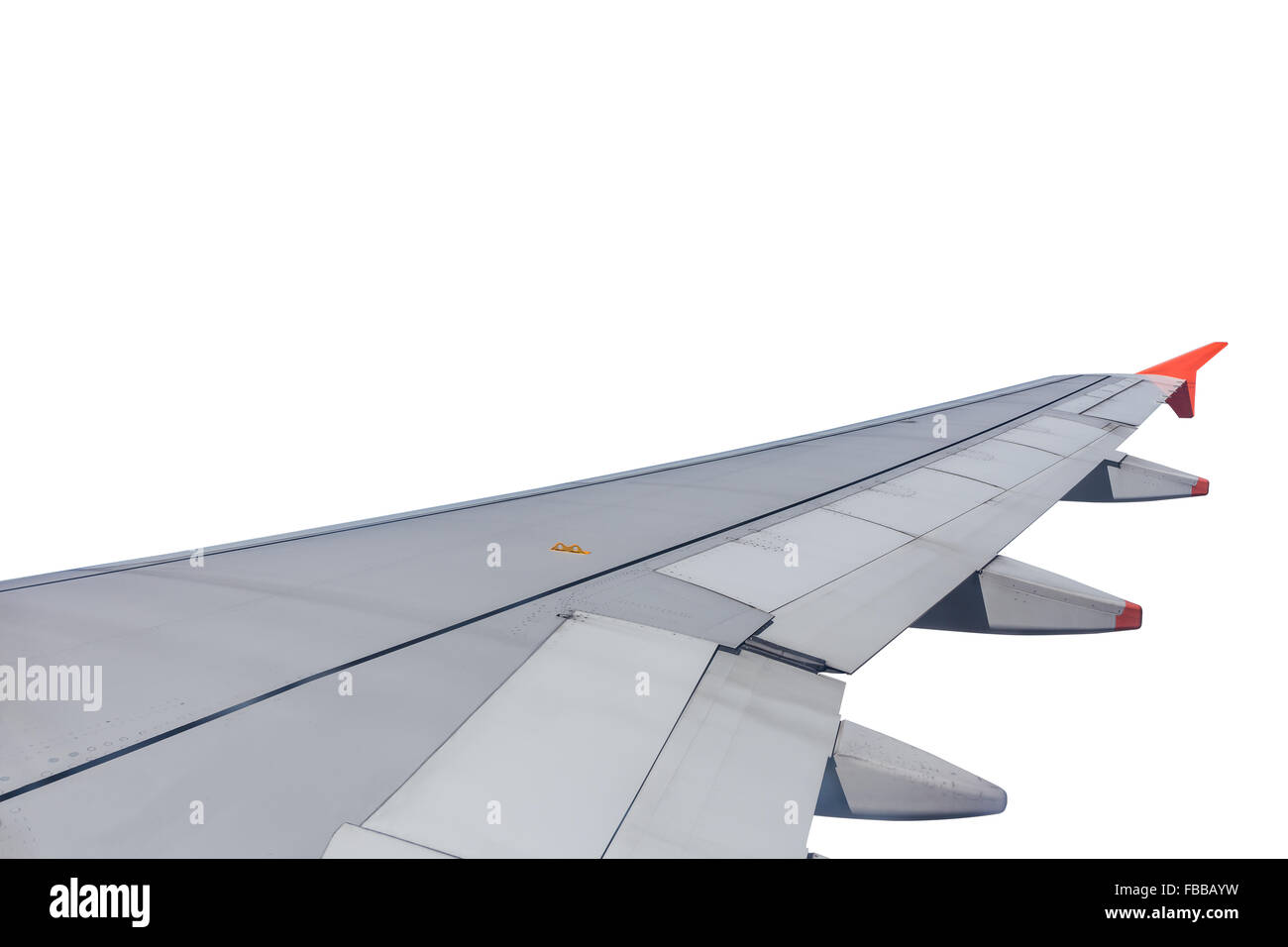 Wing of airplane or aircraft isolated on white background Stock Photo ...