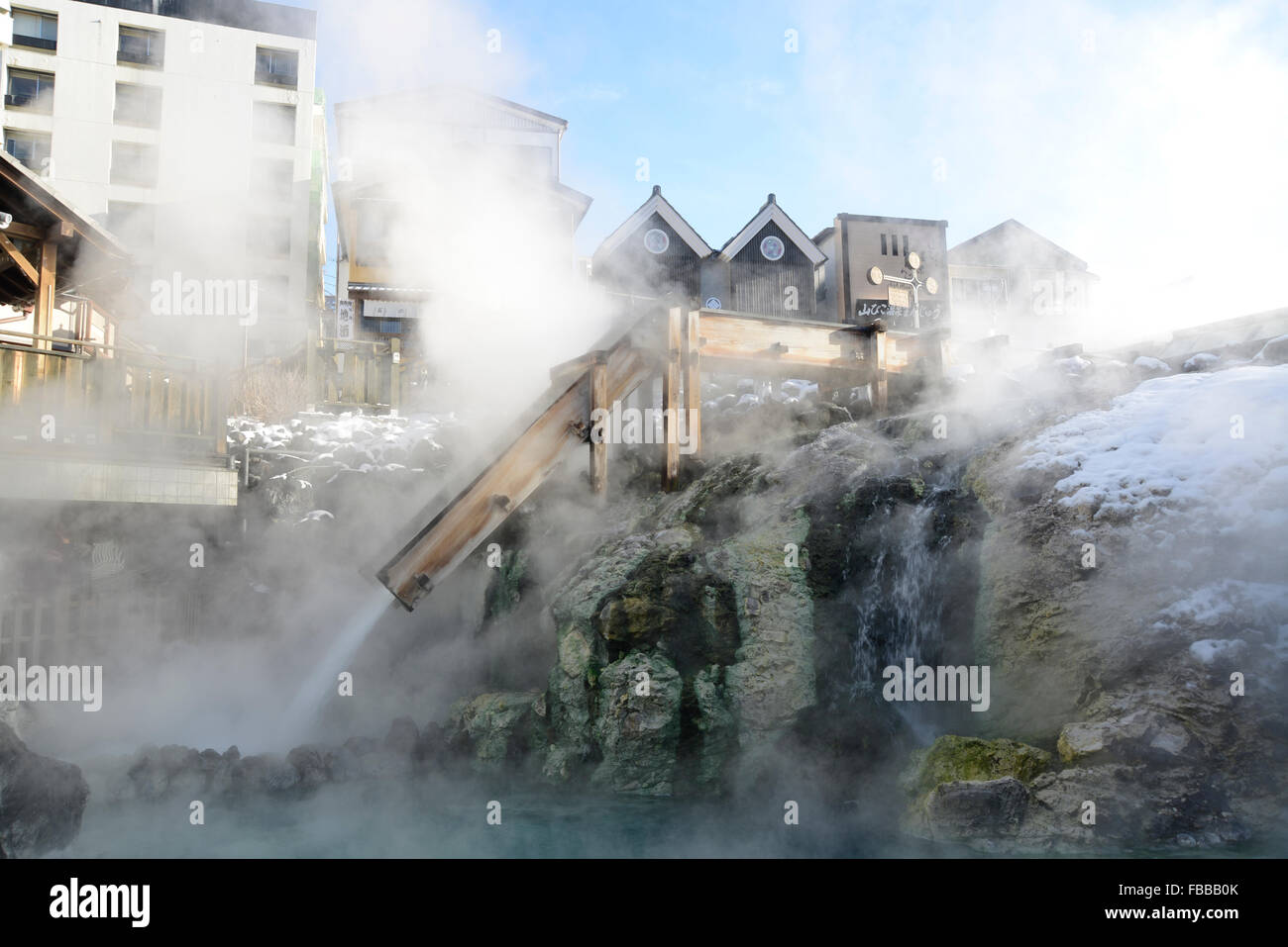 Yubatake (Hot Water Field) of Kusatsu Onsen,Agatsuma,Gunma,Japan Stock ...