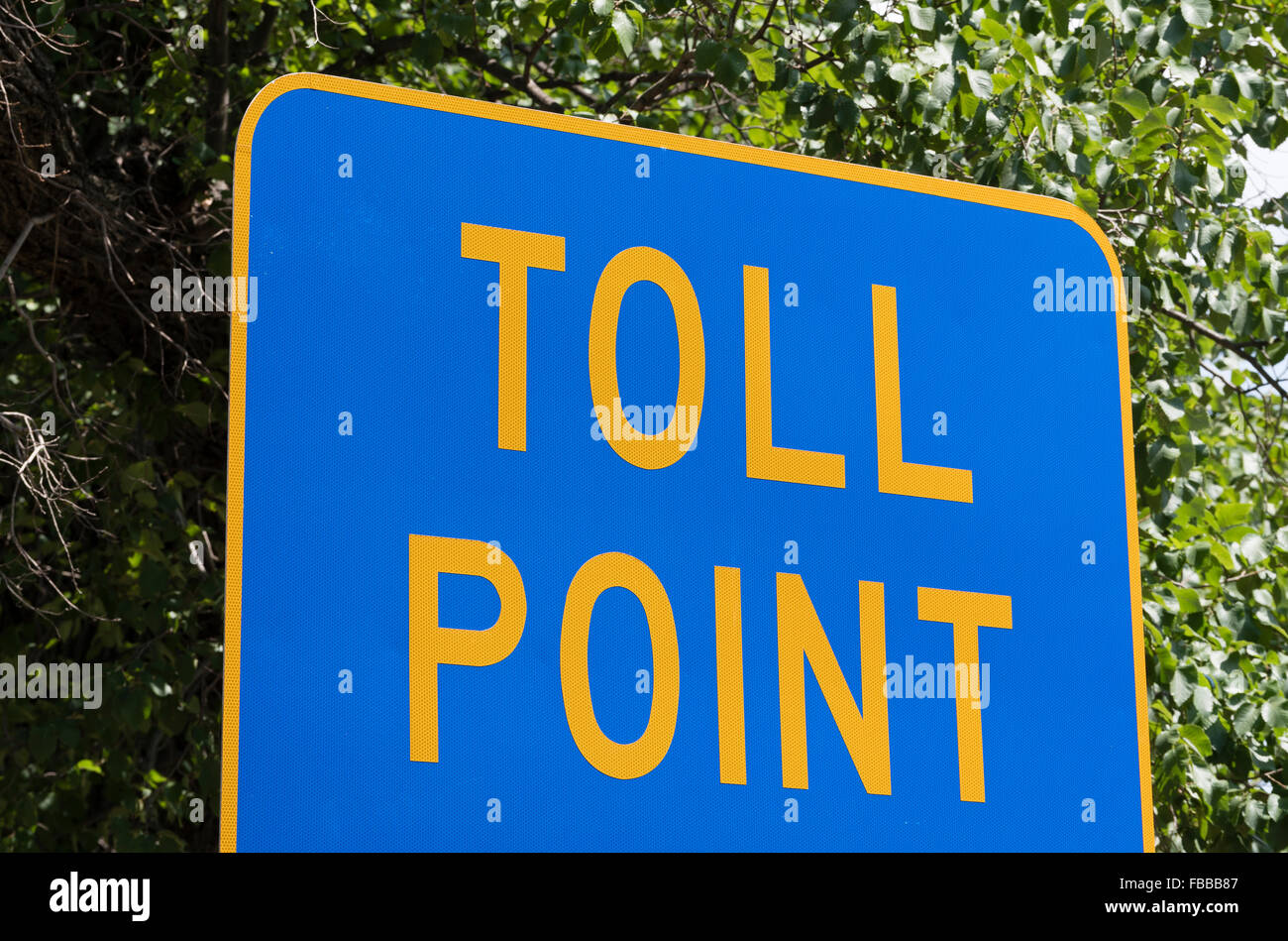 Toll point sign Stock Photo - Alamy