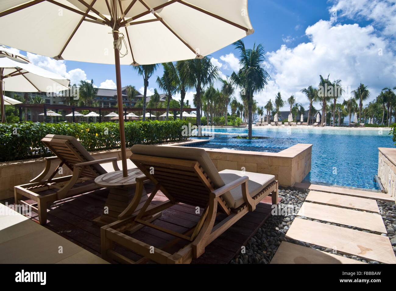 Hotel lagoon room Stock Photo - Alamy