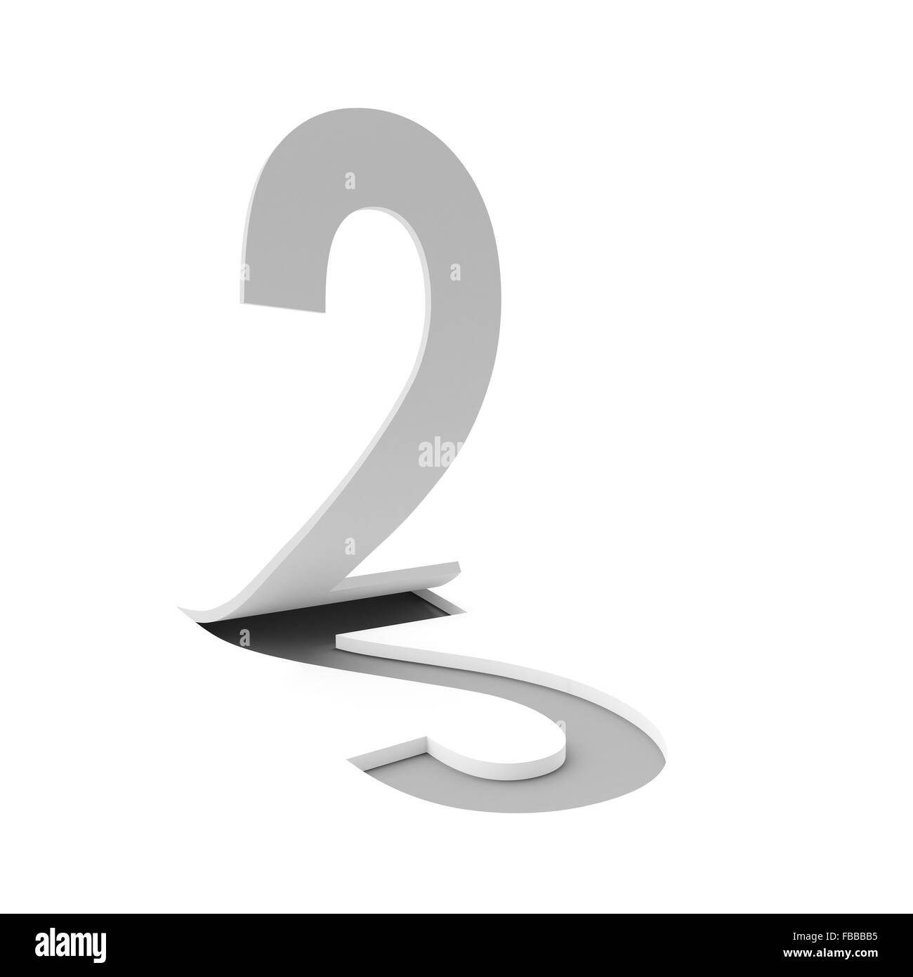 Number two, 3d render Stock Photo - Alamy