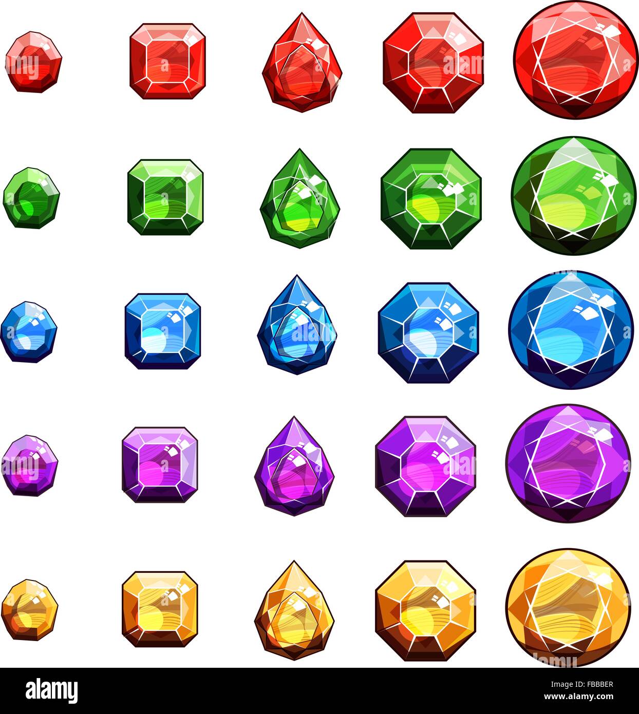 Gems And Diamonds Icons Set Stock Vector Image & Art - Alamy