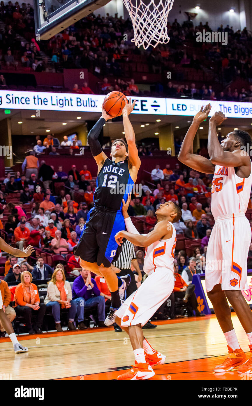 Duke Blue Devils guard Derryck Thornton (12) tries a short jump shot ...