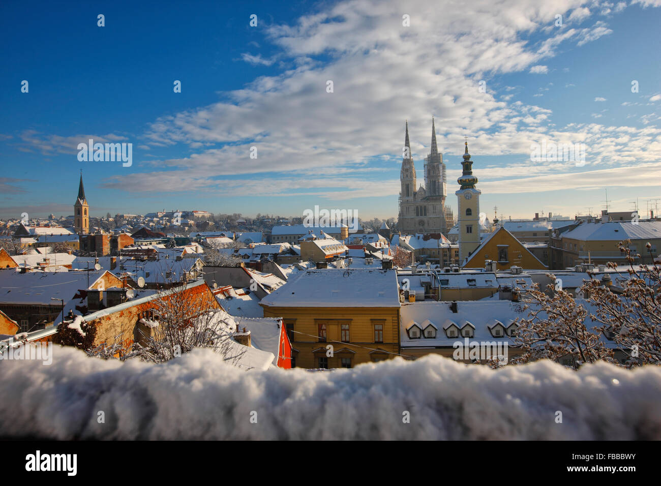Panoramic view of winter in Zagreb Stock Photo - Alamy
