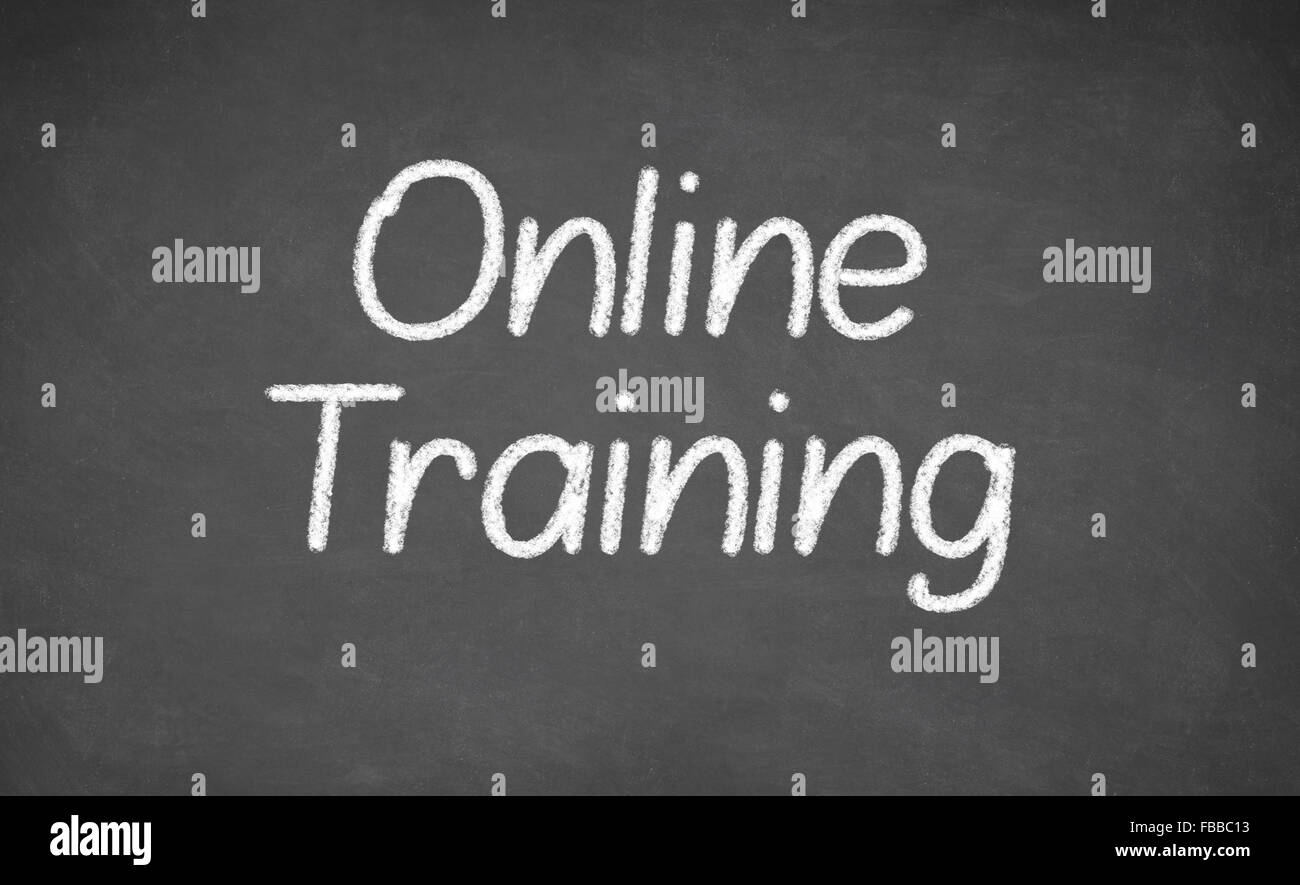 online training text in white chalk handwriting Stock Photo - Alamy
