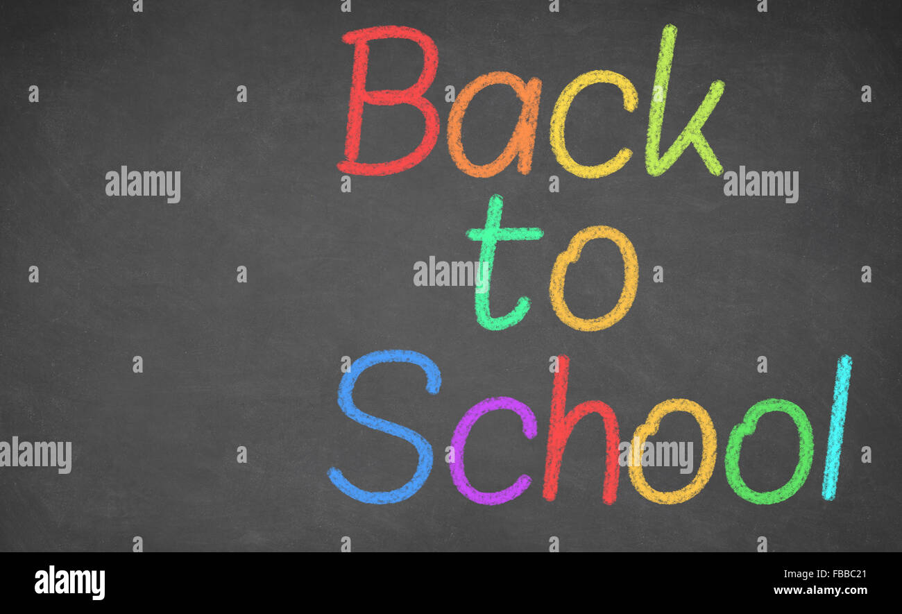 blackboard with back to school on background Stock Photo - Alamy