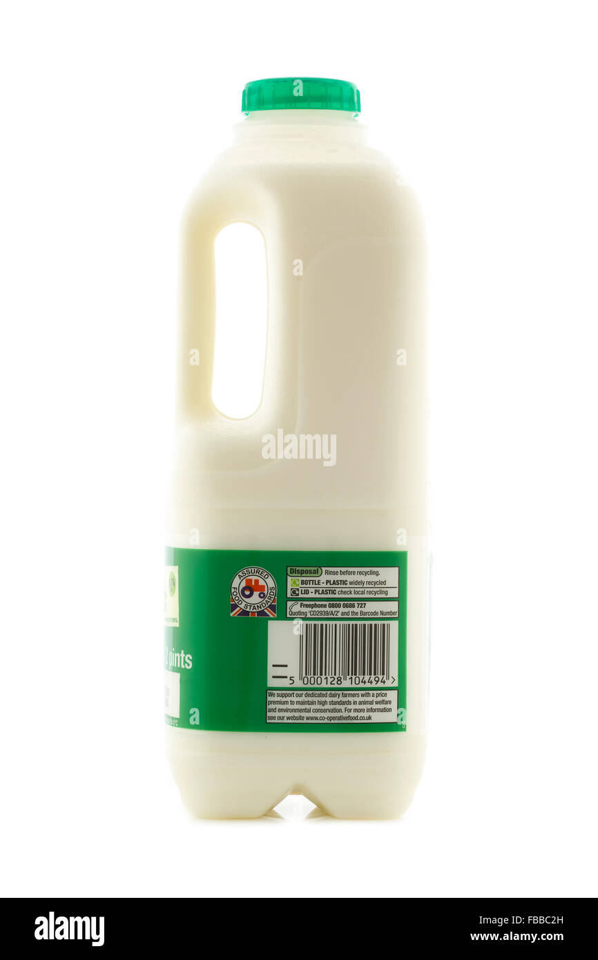 British Fresh Country Milk on a White Background Stock Photo - Alamy
