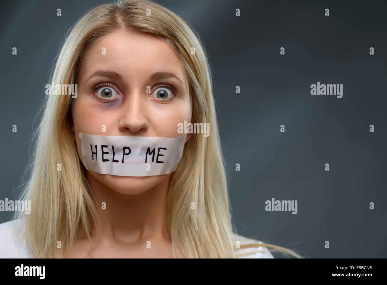 Hopeless woman expressing fear Stock Photo - Alamy