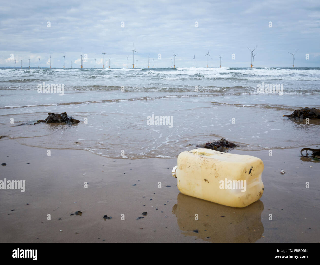 Large plastic container washed up on beach on the north east coast of ...