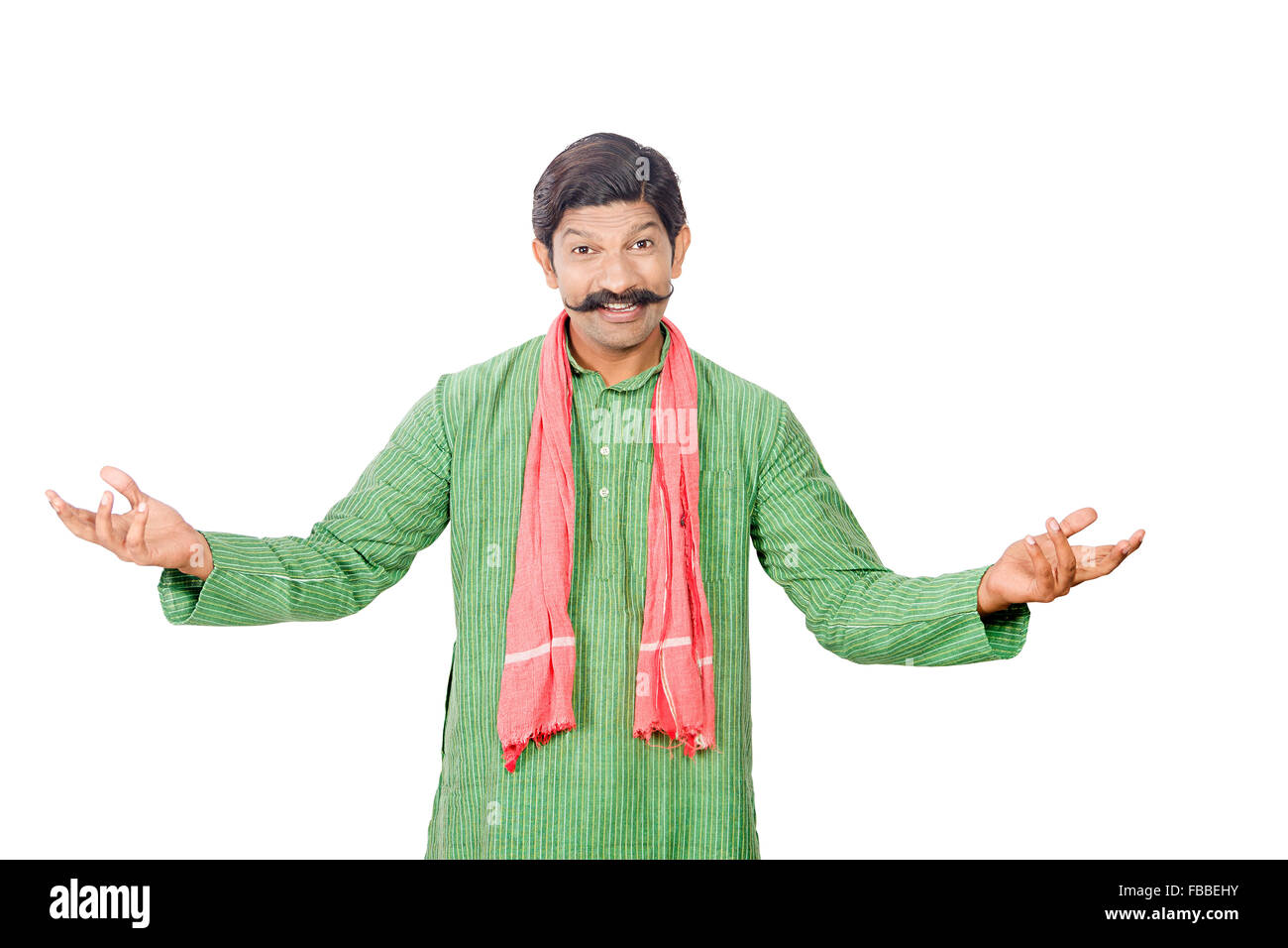 1 indian rural man hand gesturing showing Stock Photo - Alamy