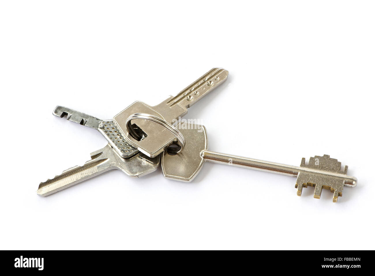 Bunch of keys isolated Stock Photo - Alamy