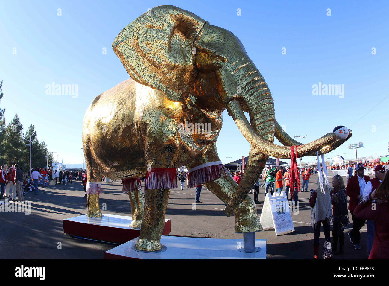 January 11, 2016 Pam the elephant of the Alabama Crimson Tide before ...