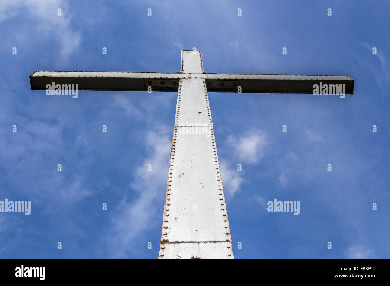 A large iron cross, immortalized in back light Stock Photo - Alamy