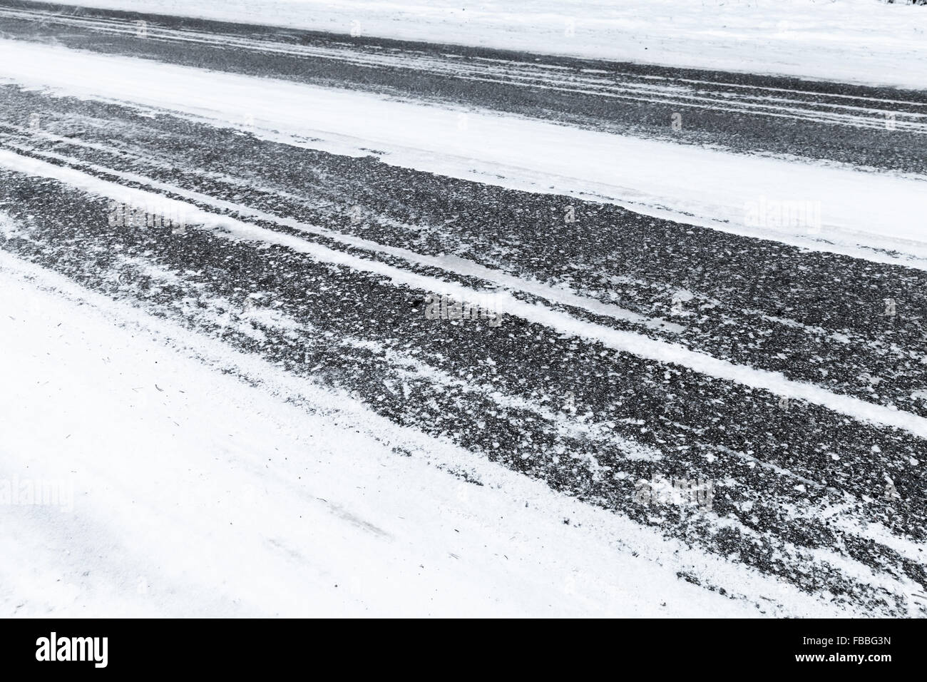 Winter slippery road background photo, asphalt pavement under fresh ...