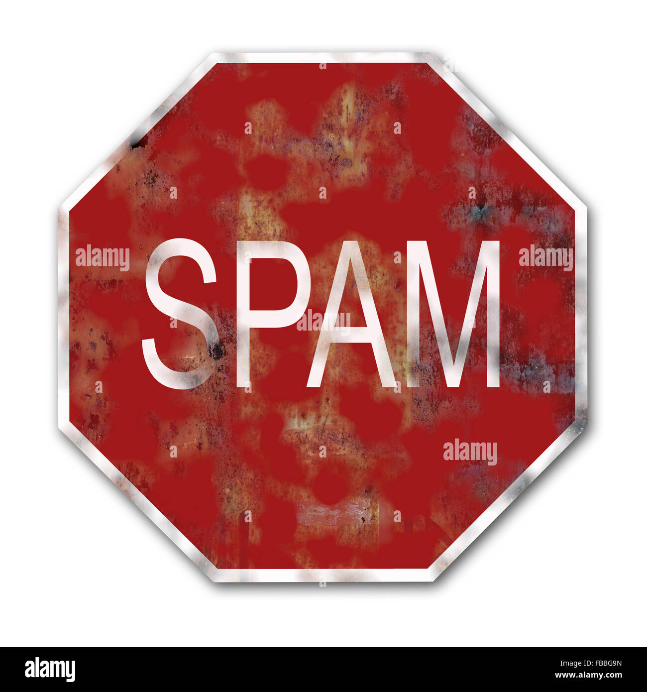 3d rendering of a spam traffic sign on white background. Illustration ...
