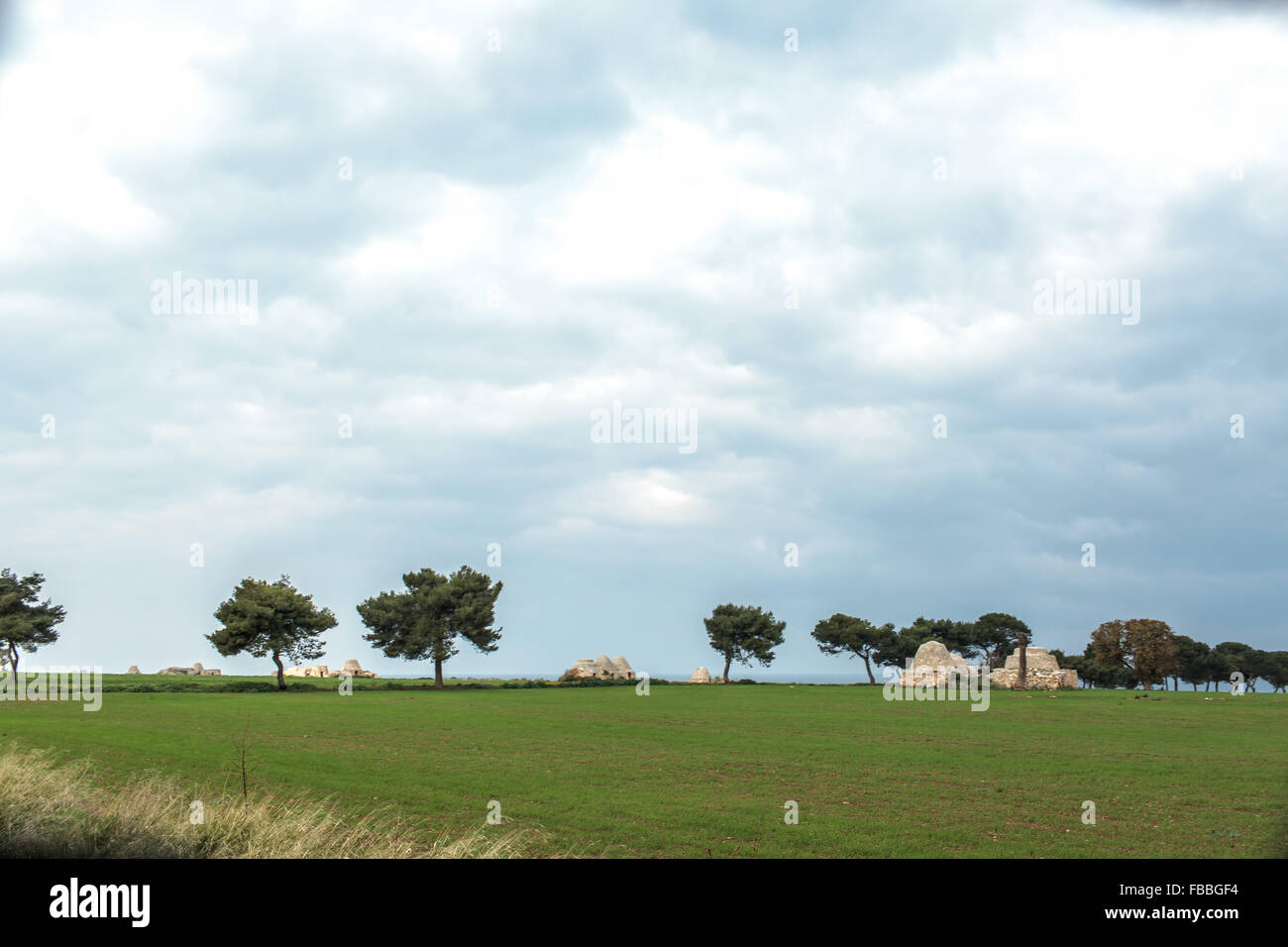 Typical landscape on the eastern seaside in Puglia region, Italy Stock ...