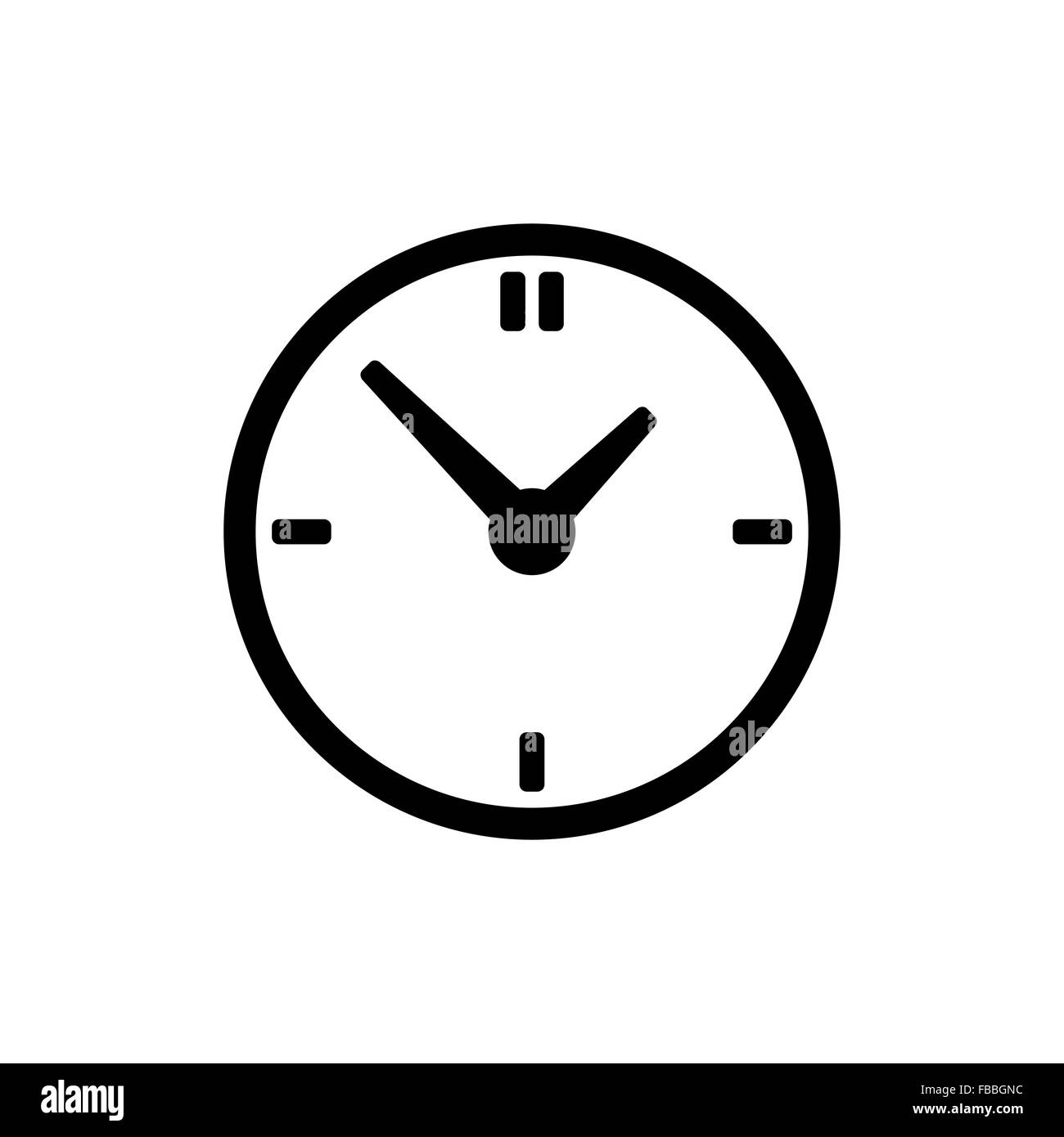 Clock icon on black Black and White Stock Photos & Images - Alamy