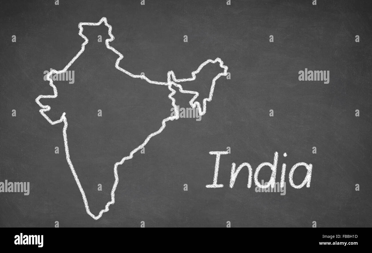 India map outline hi-res stock photography and images - Alamy