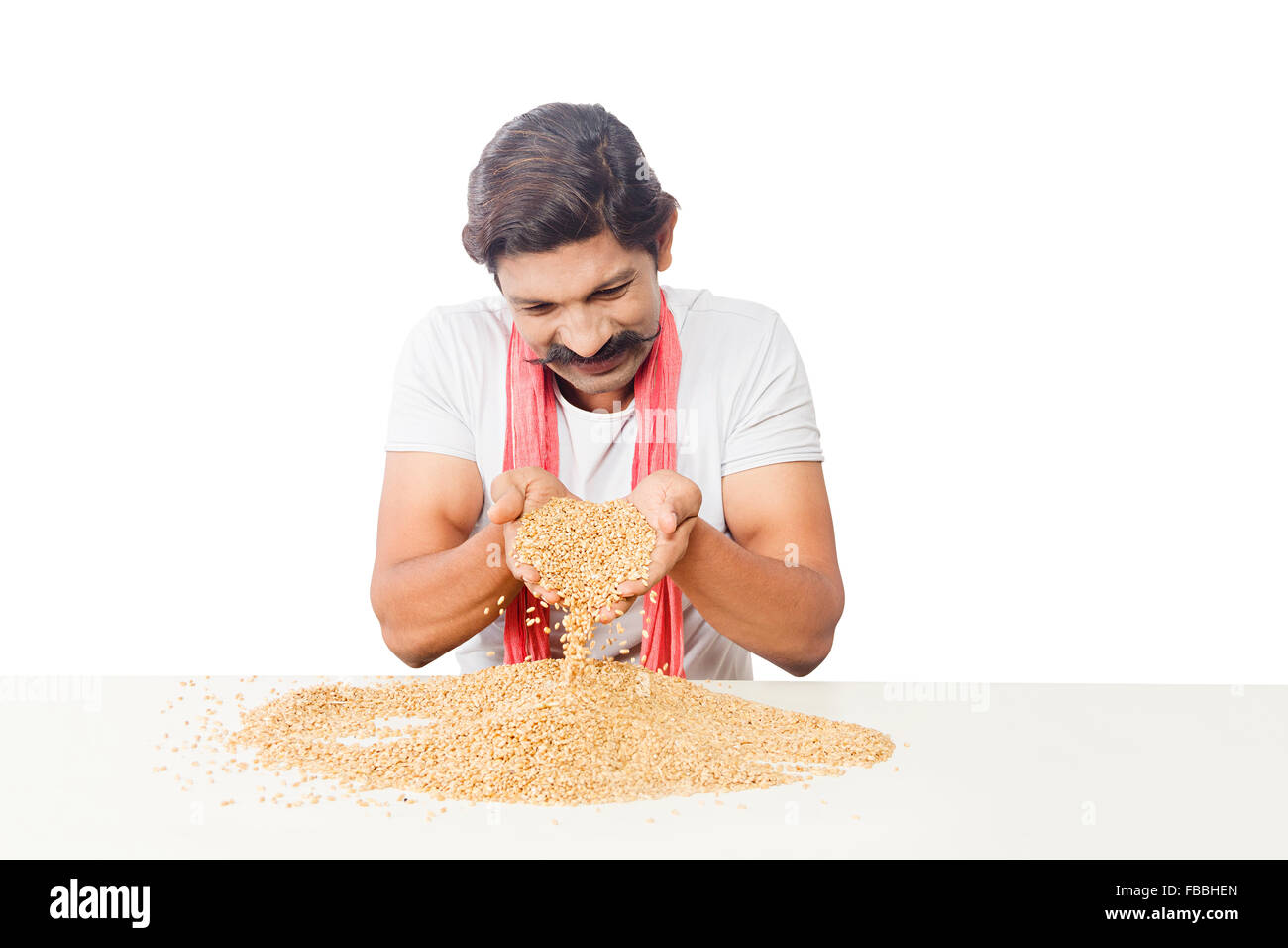Farmer man holding wheat grains hi-res stock photography and images - Alamy