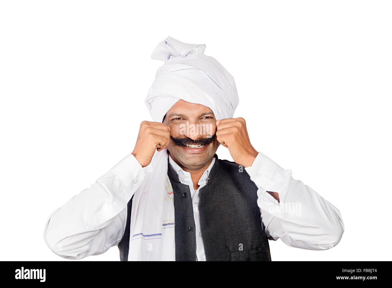 1 indian rural farmer man Sarpanch Mustache Showing Stock Photo - Alamy
