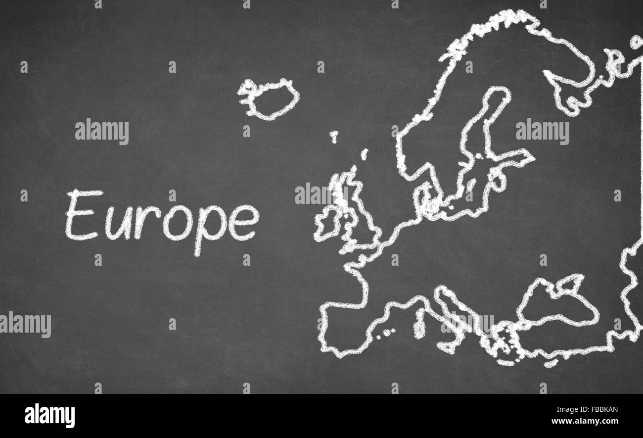Europe map drawn on chalkboard Stock Photo - Alamy
