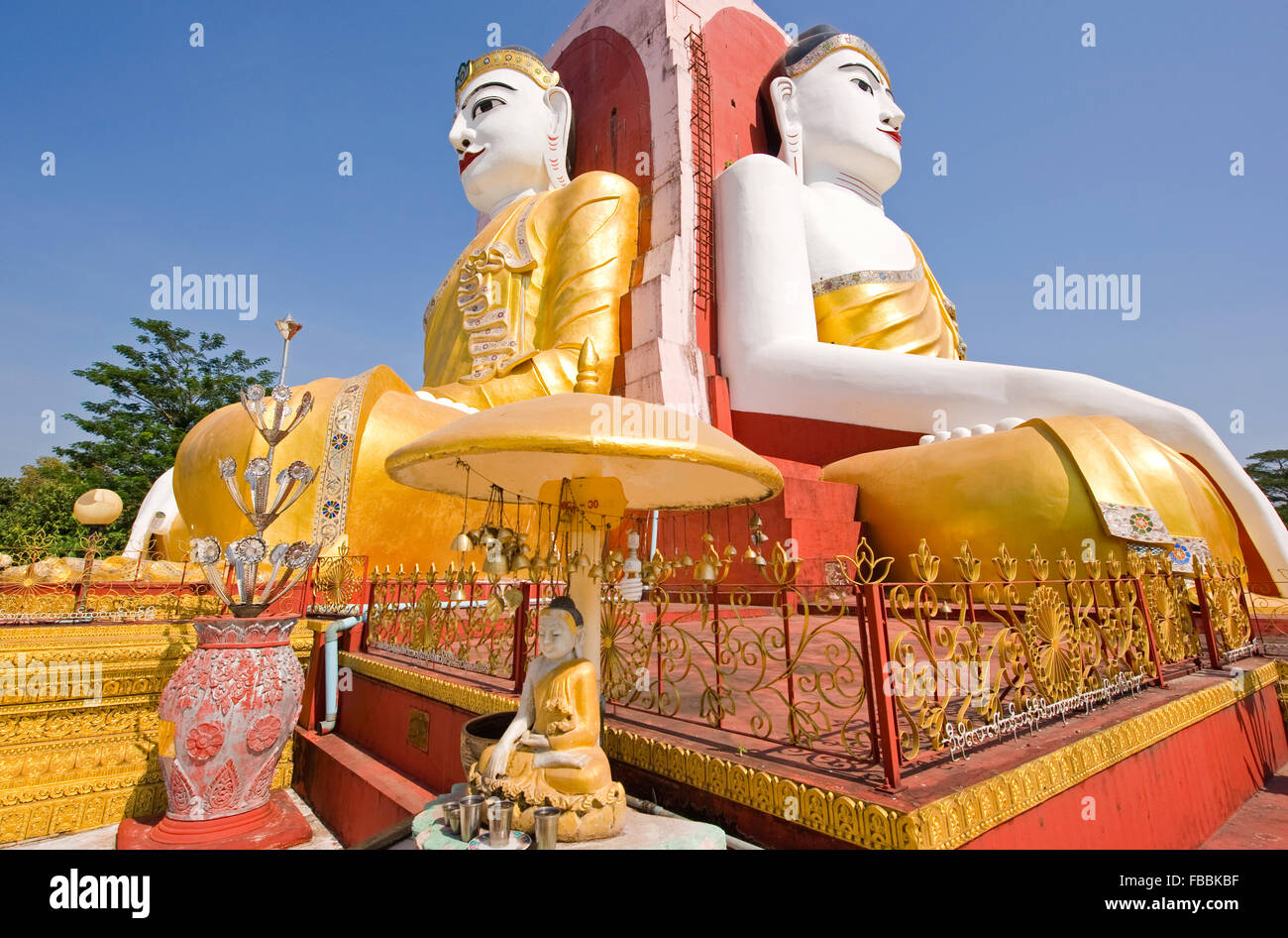 A four sided statue of buddah at Bago, Myanmar Stock Photo - Alamy
