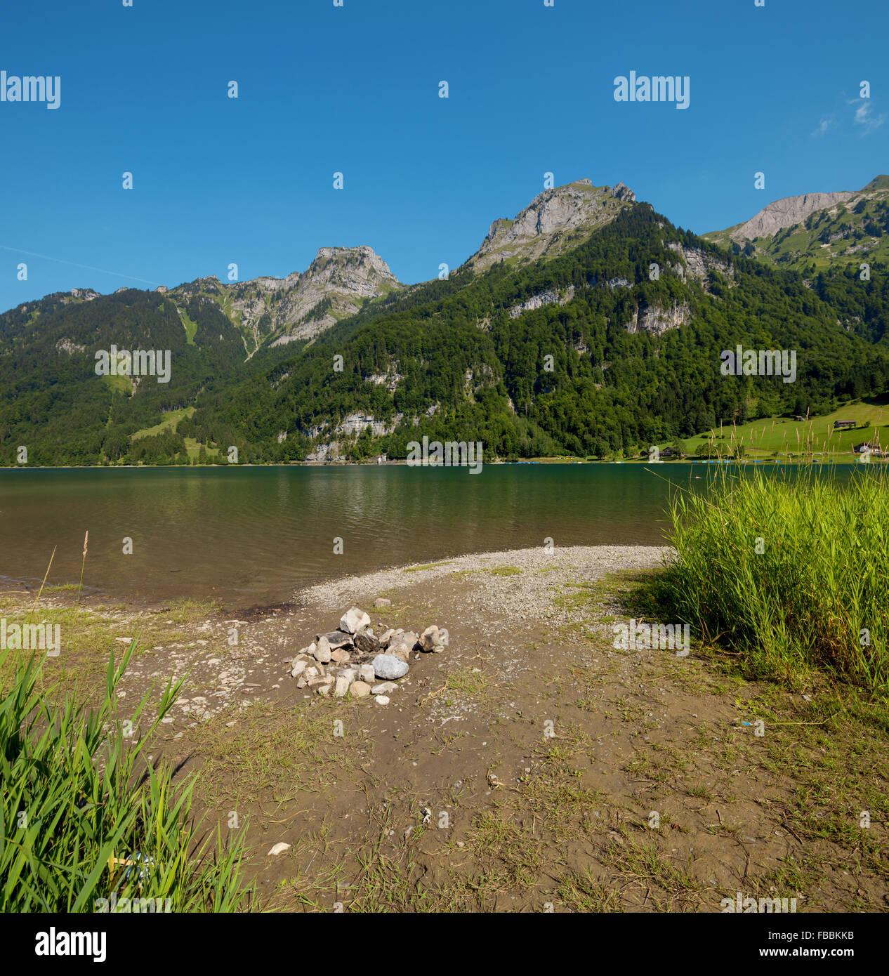 Beautiful summer Alpine mountain lake Stock Photo - Alamy