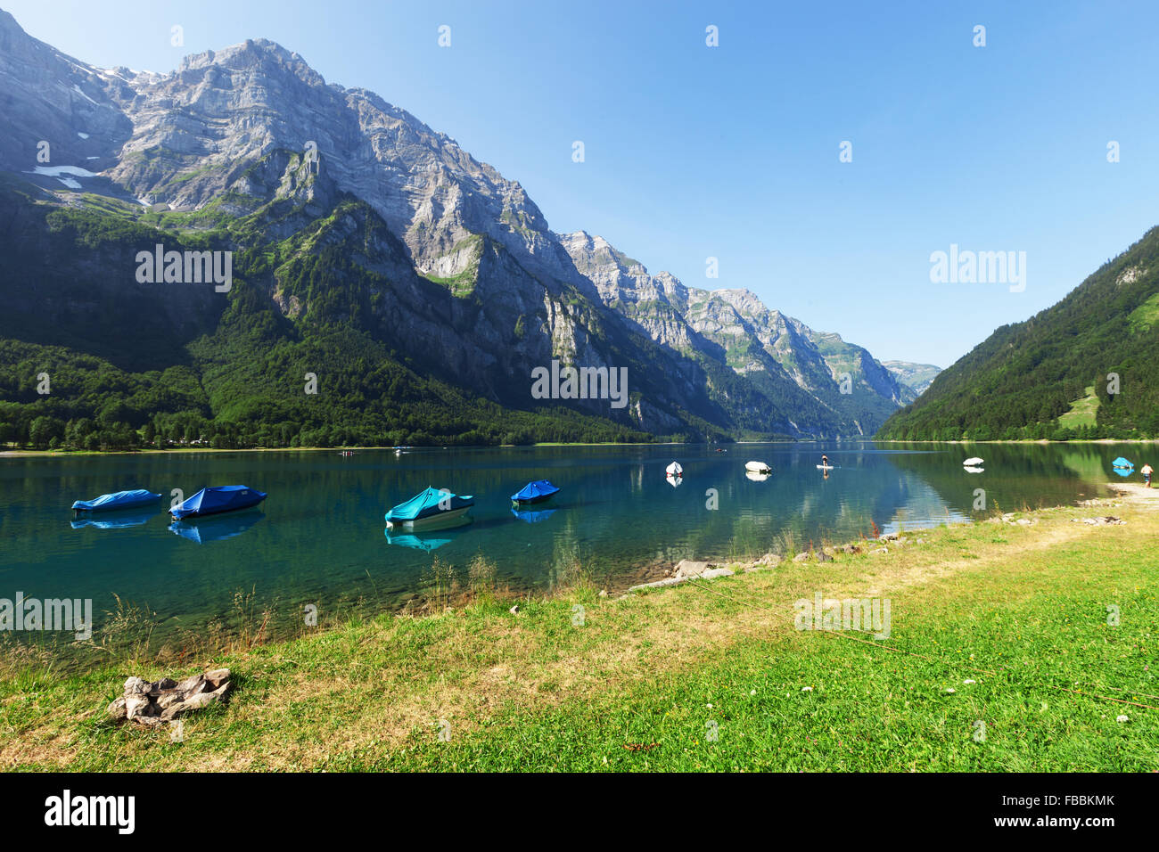 Beautiful summer Alpine mountain lake Stock Photo - Alamy