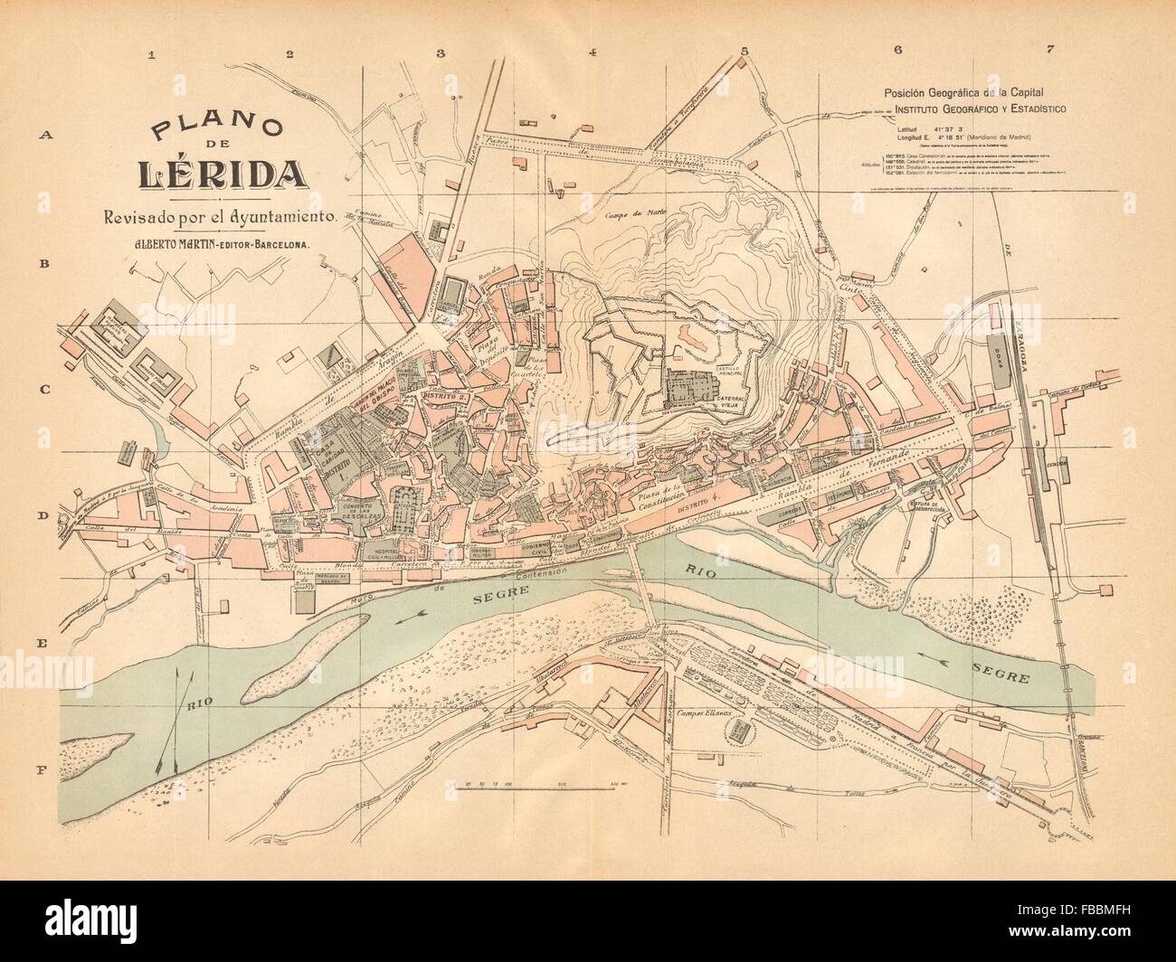 LERIDA LLEIDA. Plano antiguo cuidad. Antique town/city plan. MARTIN ...