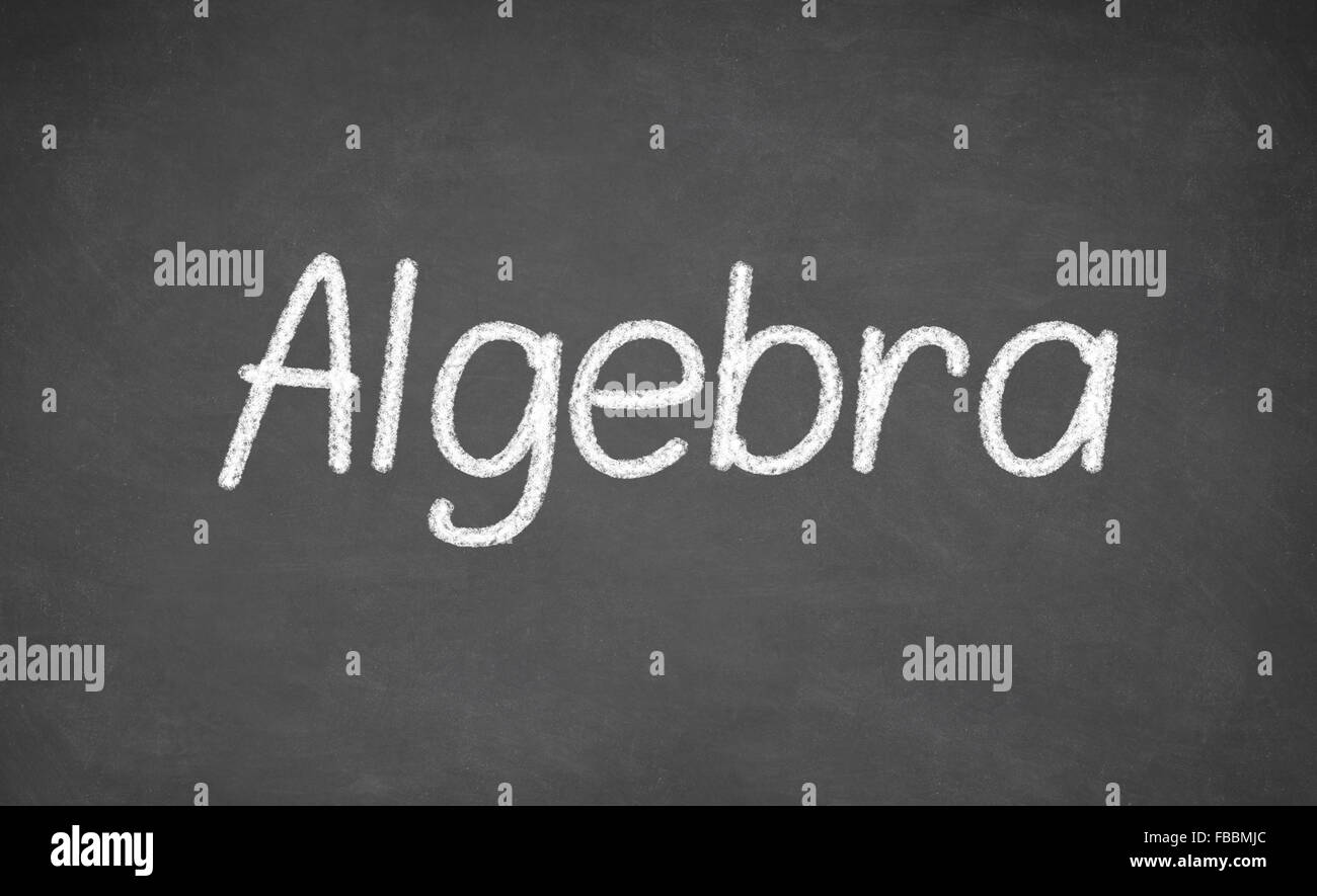 Algebra lesson on blackboard or chalkboard Stock Photo - Alamy