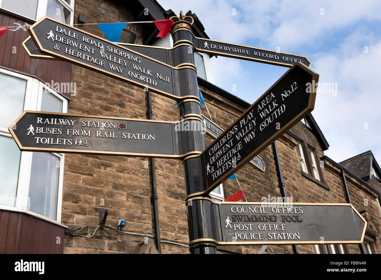 UK, England, Derbyshire, Matlock, Crown Square, tourist information ...