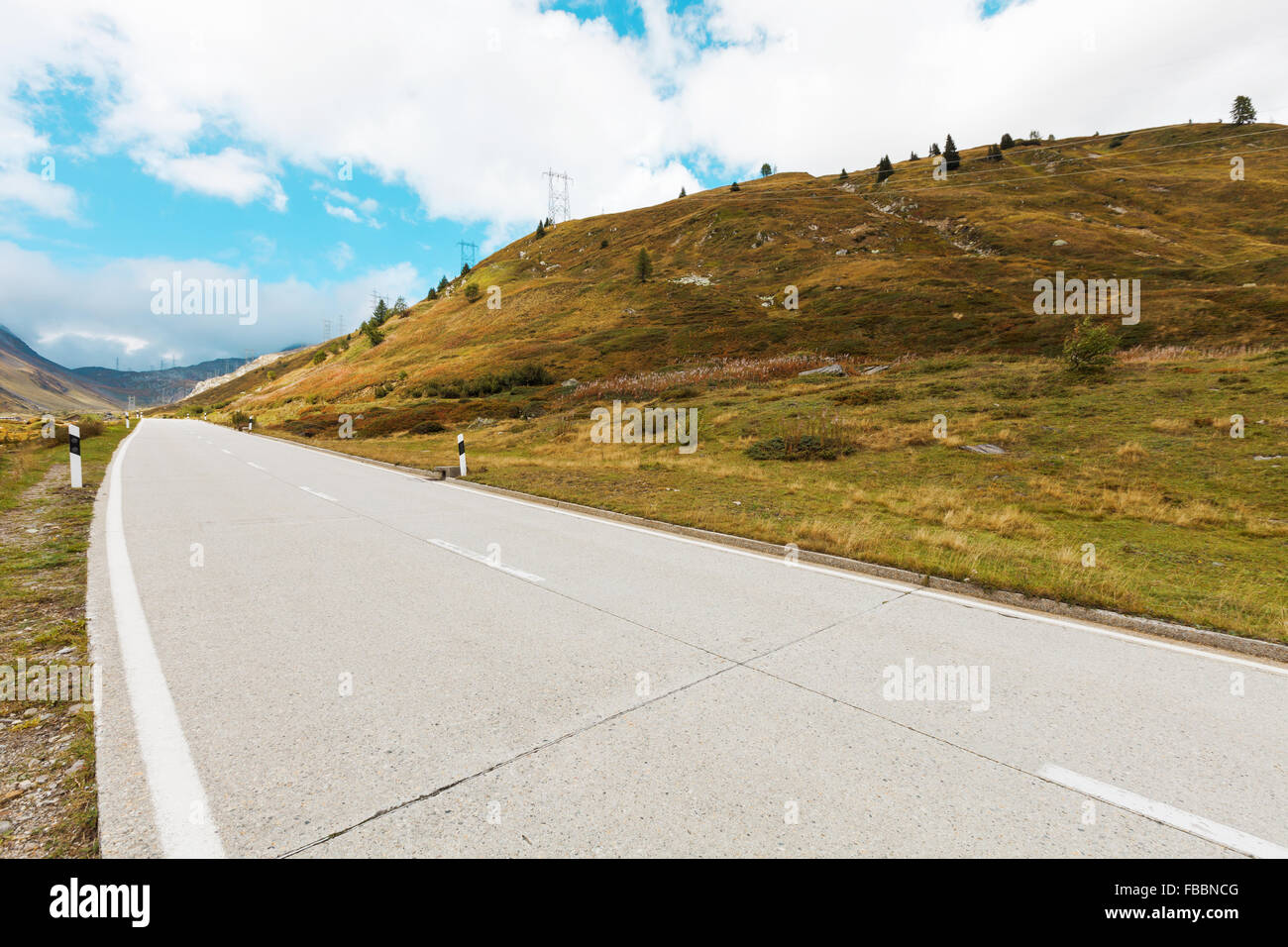 Swiss Alpine Landscape, road Stock Photo - Alamy