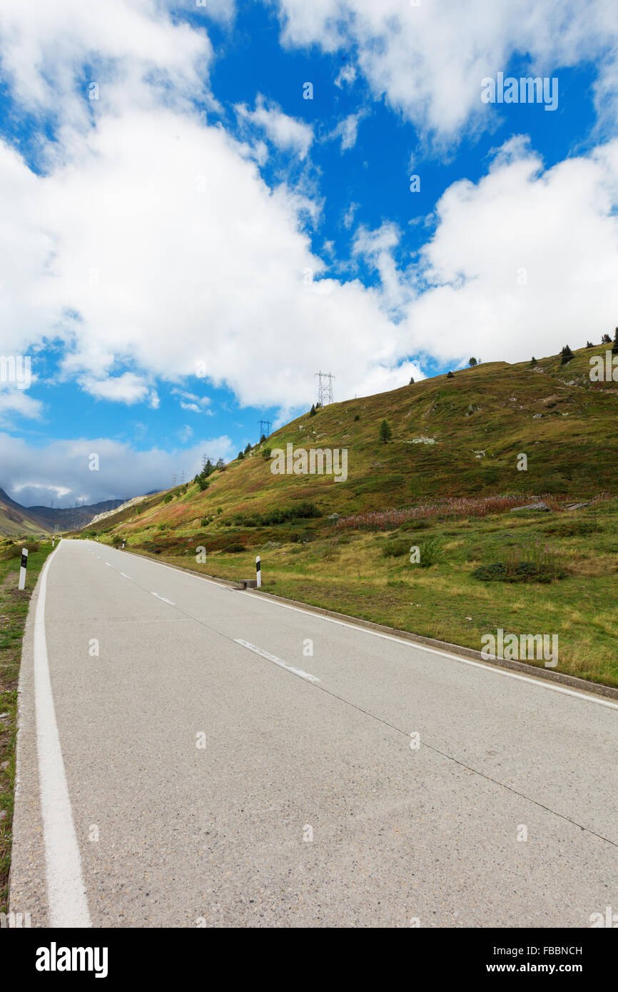 Swiss Alpine Landscape, road Stock Photo - Alamy