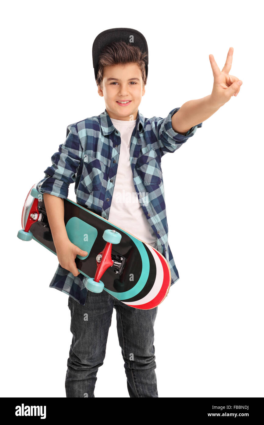Boy with peace sign hi-res stock photography and images - Alamy