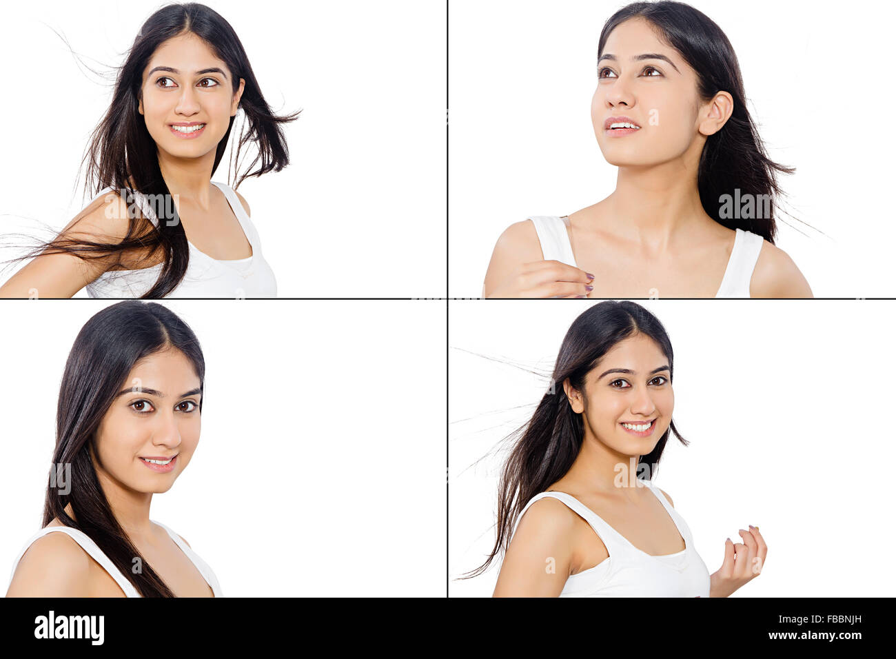 1 indian Beautiful Young Woman Contrast Comparison Stock Photo - Alamy