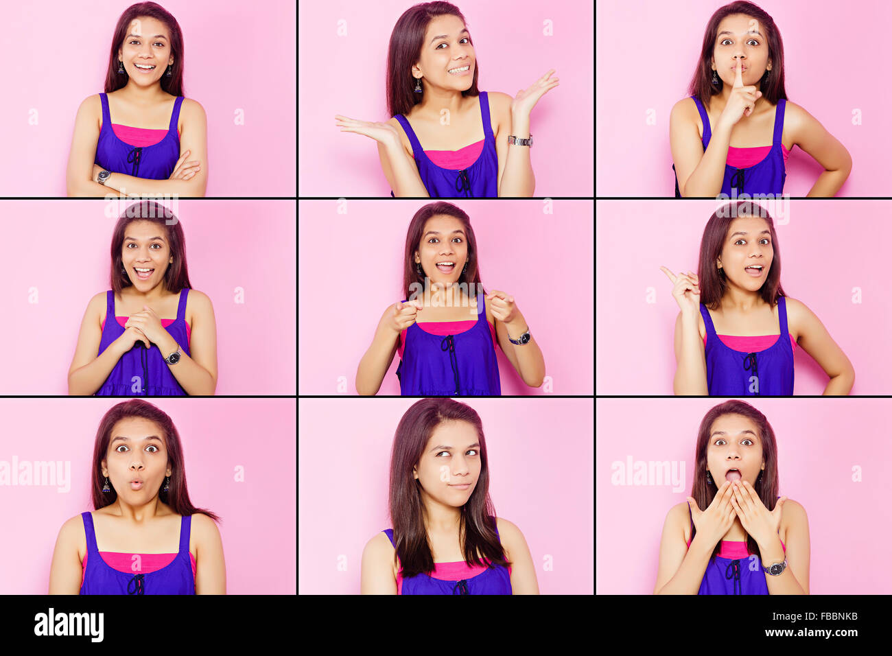 1 indian Beautiful Young Woman Contrast Comparison Stock Photo - Alamy