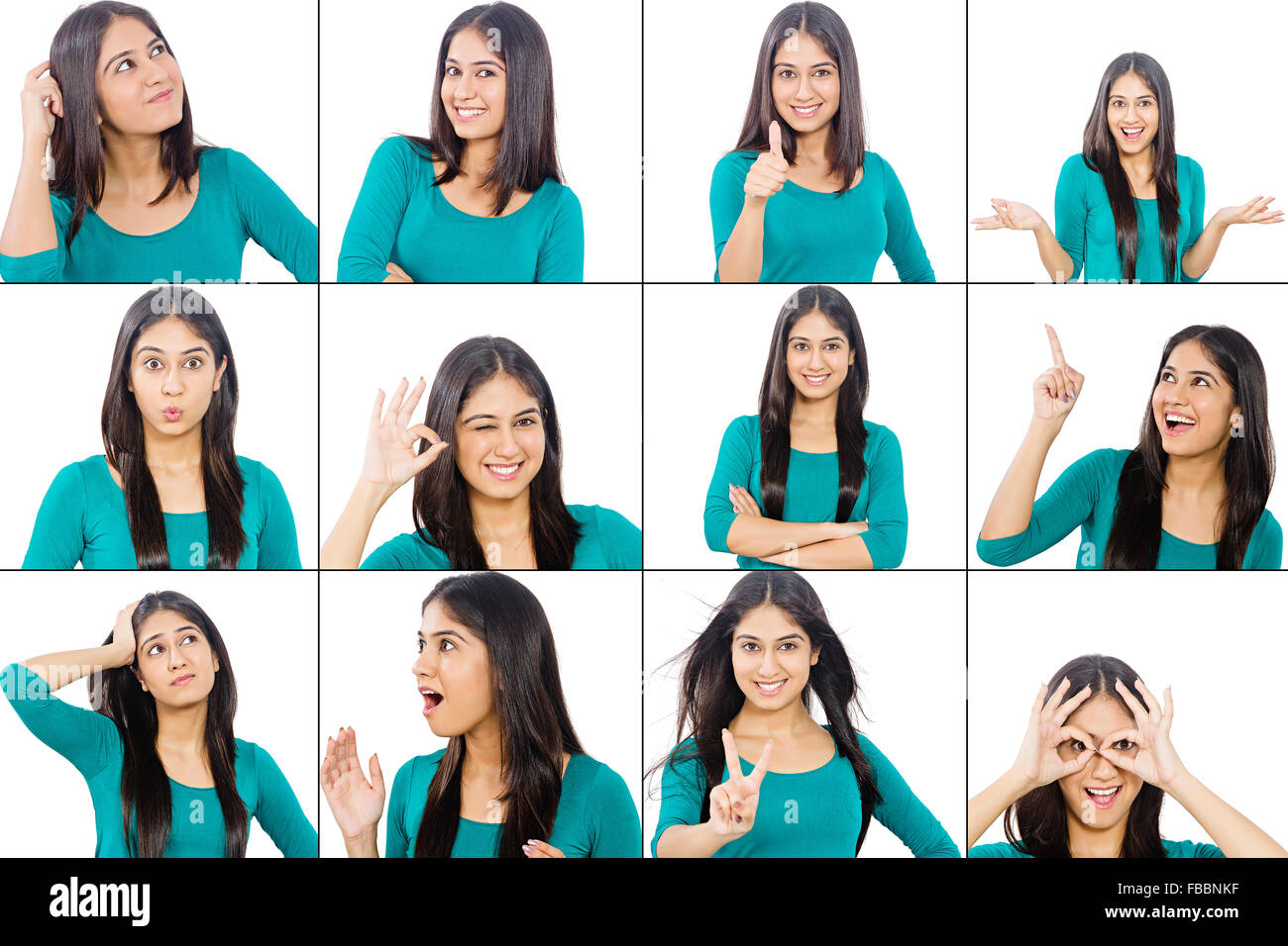 1 indian Beautiful Young Woman Contrast Comparison Stock Photo - Alamy